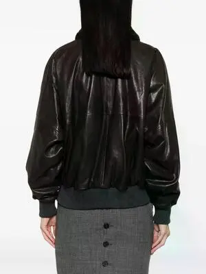 Brunello Cucinelli Shearling-collar Leather Jacket