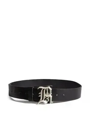 R13 Logo-Buckle Belt Black