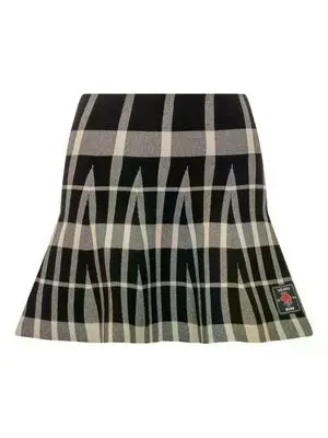 MSGM Checked Pleated Skirt