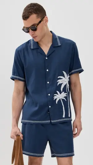 Rails Gibson Palm Embroidery Shirt
