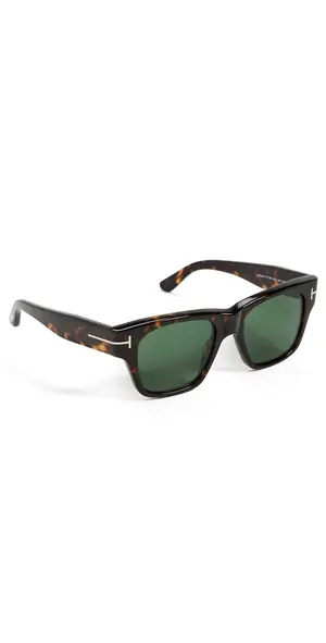 TOM FORD Square Frame Sunglasses - Classic Dark Havana