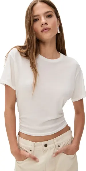 R13 Crew Neck Jersey Tee - Ecru