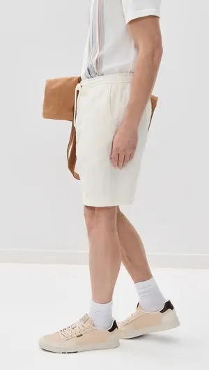 Rails Archer Drawstring Linen Blend Shorts - Ecru