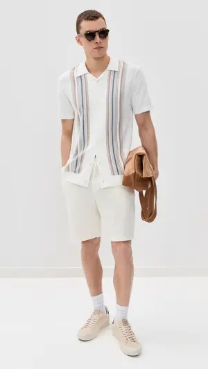 Rails Archer Drawstring Linen Blend Shorts - Ecru