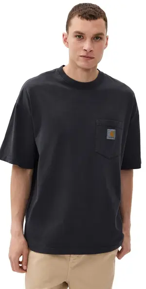 Carhartt Work In Progress Hudson Pocket T-shirt Black (chalk Wash)