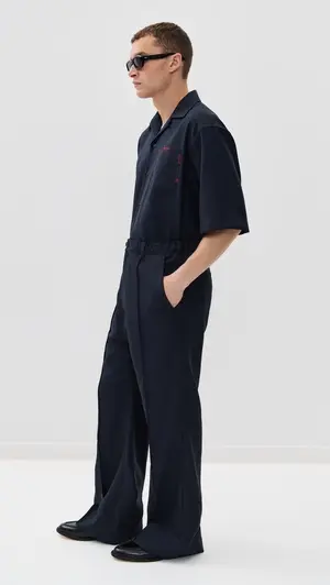 Marni Tropical Wool Wide-leg Trousers