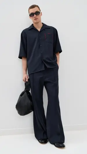Marni Tropical Wool Wide-leg Trousers