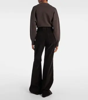 FERRAGAMO Cotton Corduroy Flared Trousers - Brown