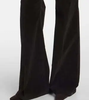 FERRAGAMO Cotton Corduroy Flared Trousers - Brown