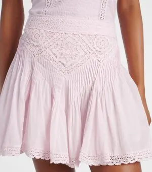 MARANT ETOILE Lace-trimmed Cotton Miniskirt
