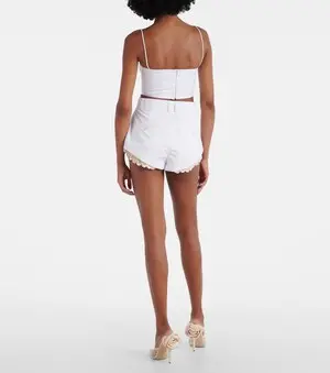 Magda Butrym Crochet-trimmed Cotton-blend Shorts