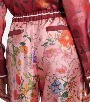 Gucci Floral Silk Wide-leg Pants