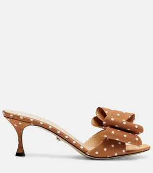 Mach & Mach Le Cadeau 65 Polka-dot Satin Mules
