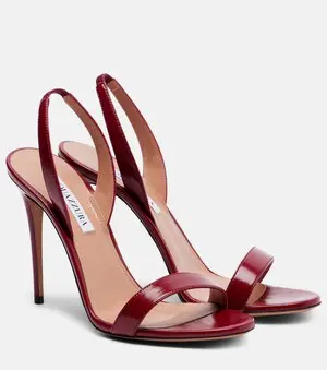 AQUAZZURA So Nude 105 Leather Sandals Red