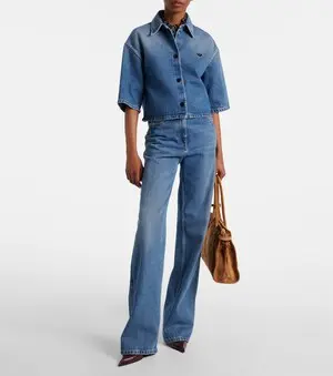 Prada High-rise Wide-leg Jeans - Blue