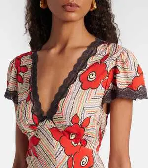 Rixo Clarice Floral Midi Dress - Multicoloured