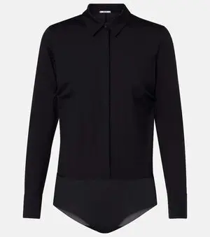 Wolford Cotton-blend Poplin Bodysuit - Black