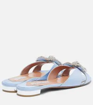 AQUAZZURA Very Bow Tie Embellished Flats
