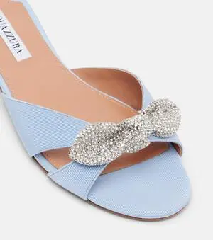 AQUAZZURA Very Bow Tie Embellished Flats - Blue