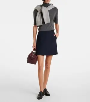 Max Mara Cantone Wool Turtleneck Top - Grey