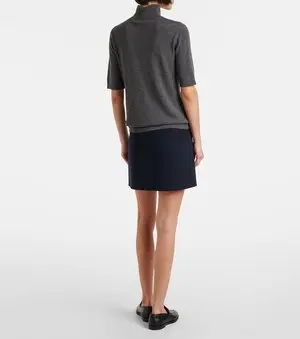 Max Mara Cantone Wool Turtleneck Top - Grey