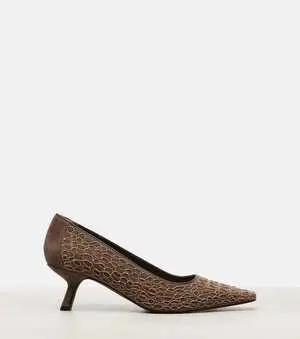 Brunello Cucinelli Embellished Suede Pumps
