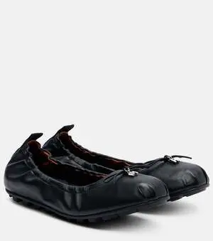 Hogan Olympia Leather Ballerina Flats