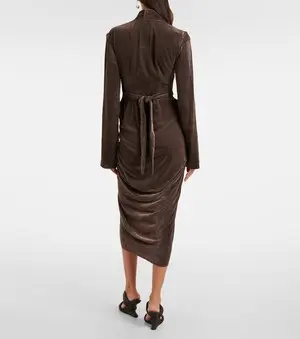 Rick Owens Wrap Midi Dress - Brown