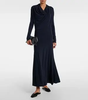 Tove Eadan Draped Jersey Midi Dress - Blue