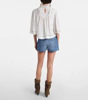 Isabel Marant Étoile Frany Broderie Anglaise Crêpe Top - White
