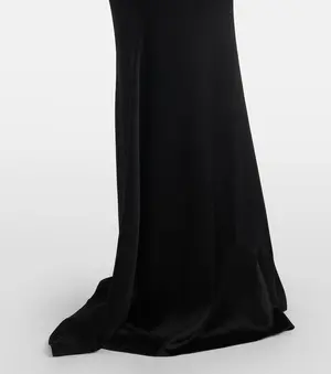 Givenchy Open-back Crêpe And Satin Gown - Black