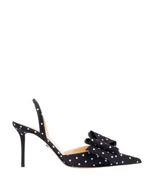 Mach & Mach Le Cadeau 85 Polka-dot Satin Pumps - Black
