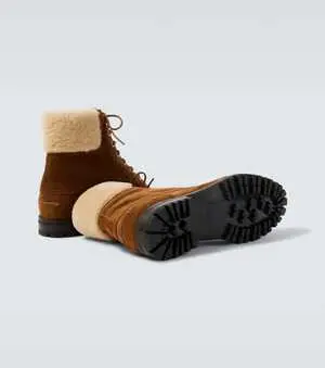 Manolo Blahnik Sycamor Shearling-trimmed Suede Boots