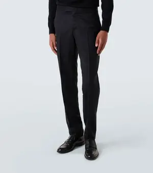 LARDINI Single-pleated Wool Trousers