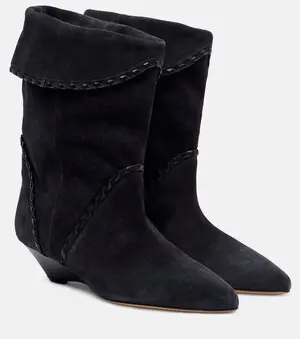 Isabel Marant Étoile Edoa" Suede Pointed Toe Ankle Boots - Black