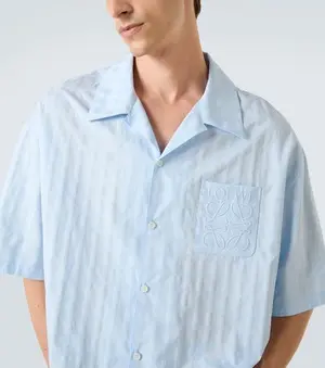 Loewe Jacquard Logo Cotton Bowling Shirt
