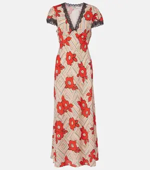 Rixo Clarice Floral Midi Dress