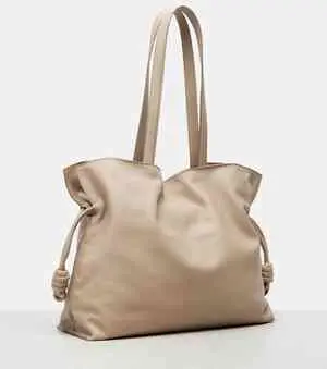 Loewe Flamenco Large Leather Clutch - Beige