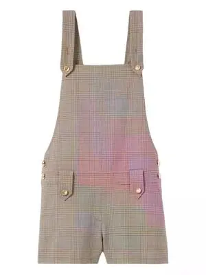 Claudie Pierlot Checked Dungaree Playsuit - Neutrals