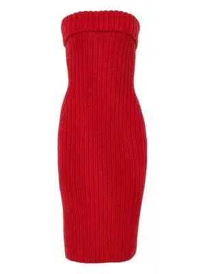 Carolina Herrera Ribbed-knit Midi Dress