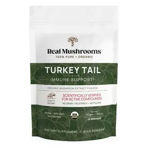 REAL MUSHROOMS Turkey Tail Mushroom Extract Powder 45 Grams - One-color