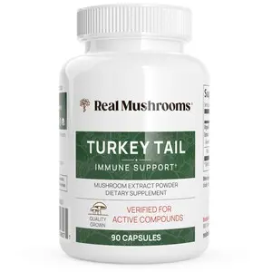 REAL MUSHROOMS Turkey Tail Mushroom Extract Capsules 90 Capsules - One-color