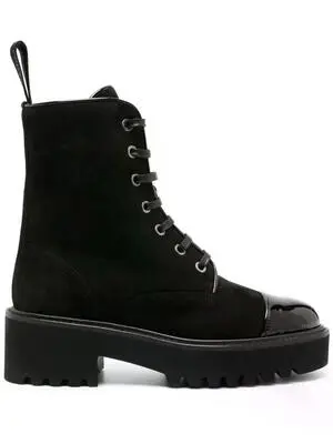 AQUAZZURA Lace-up Suede Boots - Black