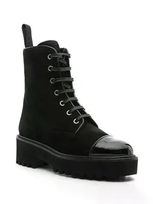 AQUAZZURA Lace-up Suede Boots - Black
