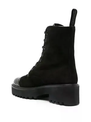 AQUAZZURA Lace-up Suede Boots - Black