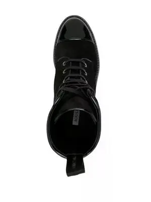 AQUAZZURA Lace-up Suede Boots - Black