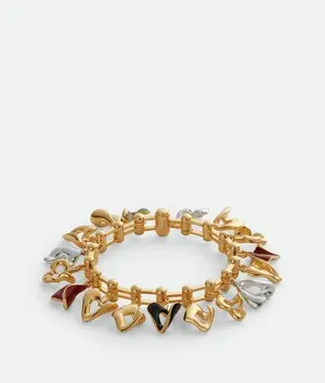 BOTTEGA  VENETA Cards Charm Bracelet - Dark Green/syrup