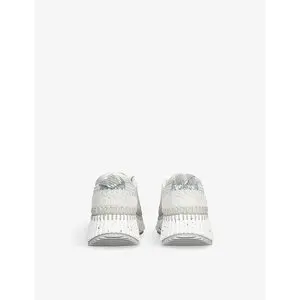Chloé Nama Mesh And Suede Low-top Sneakers - Grey