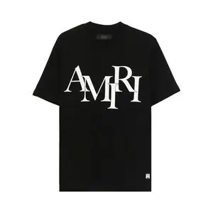 Amiri Staggered Logo Tee - Black