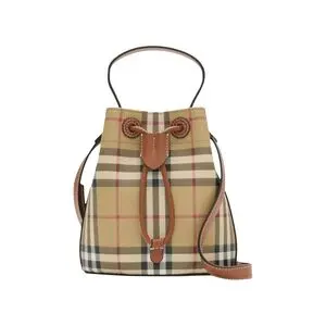 Burberry Mini Drawstring Bucket Bag - Brown